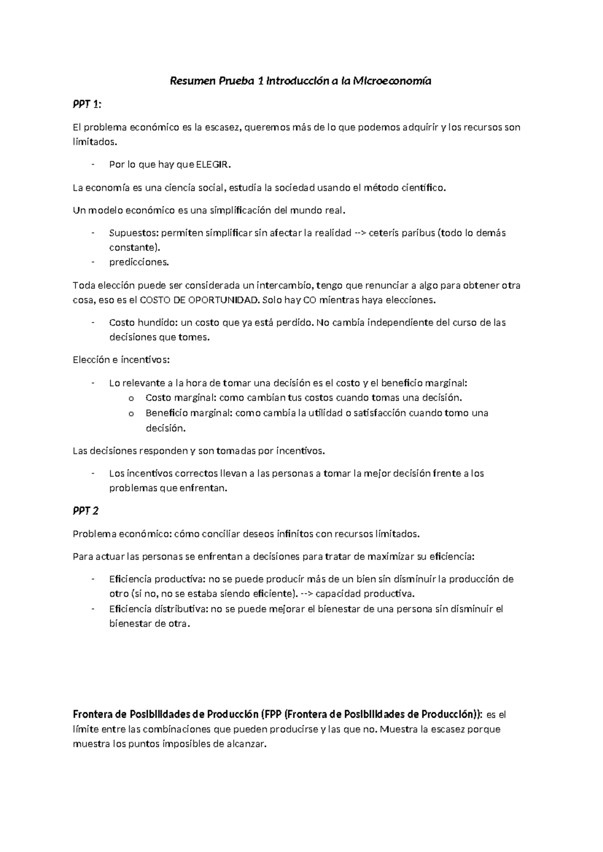 Resumen intro a micro prueba q - Resumen Prueba 1 Introducción a la ...