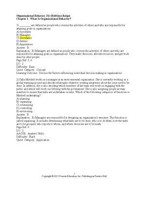 Chapter 6 Emotions and Moods - Organizational Behavior, 1 8 e (Robbins ...