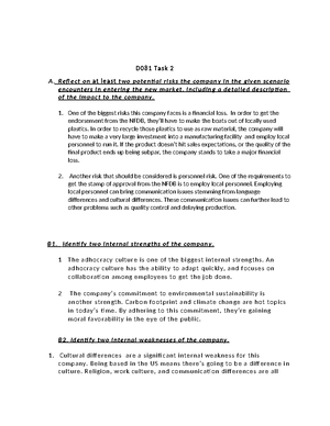 D353 Task 1 - D353 Task 1. - Date: 2/9/ D353 – TASK 1 A1. To find out ...