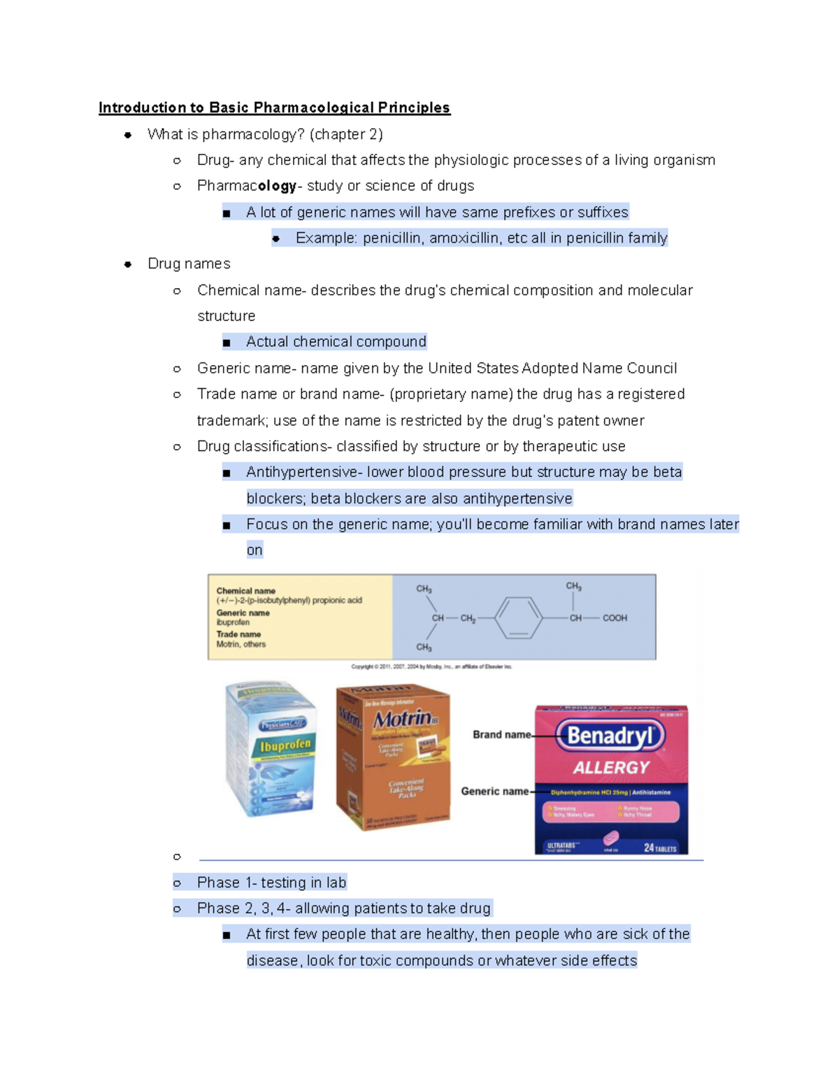 Pharm ppt notes - Introduction to Basic Pharmacological Principles What ...