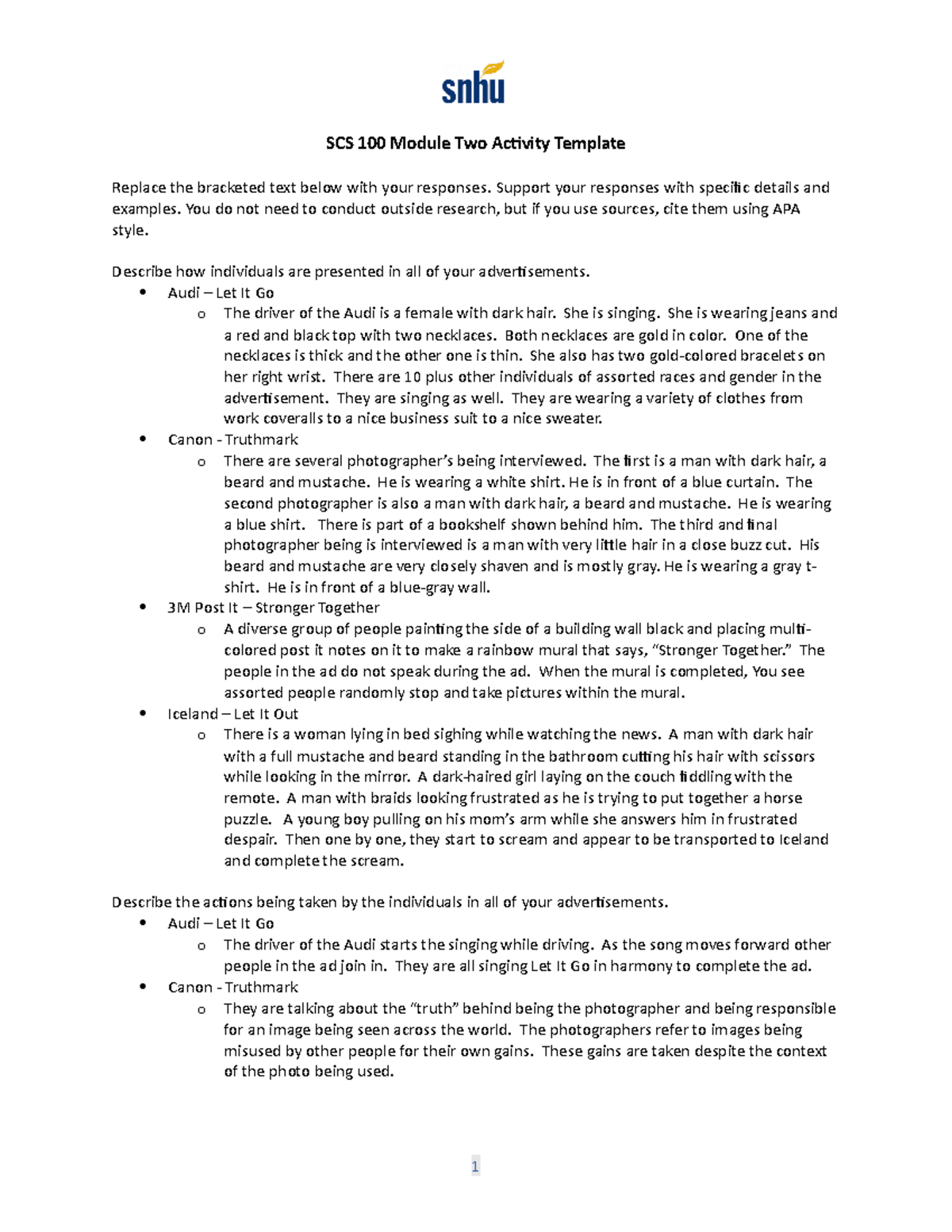 SCS 100 Module Two Activity Template - SCS 100 Module Two Activity ...