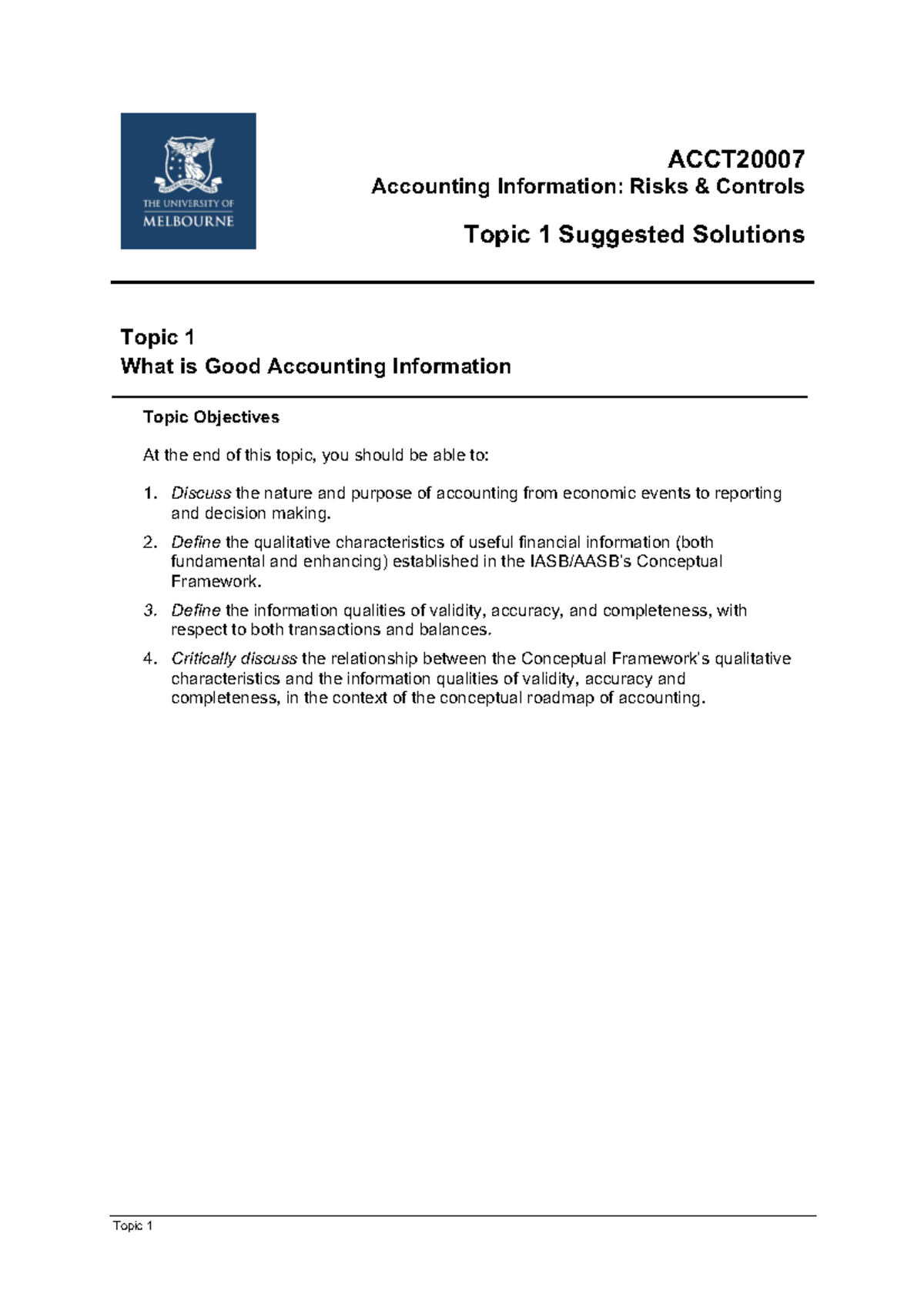 ACCT2000 7 Tutorial Topic 1 - Suggested Solutions-2 - ACCT Accounting ...