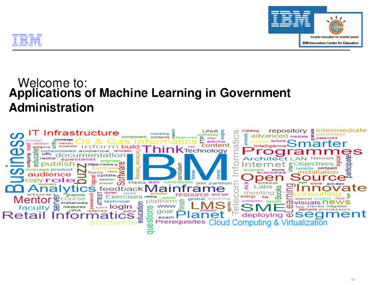 Application of ML industries 6 - IBM ICE (Innovation Centre for ...