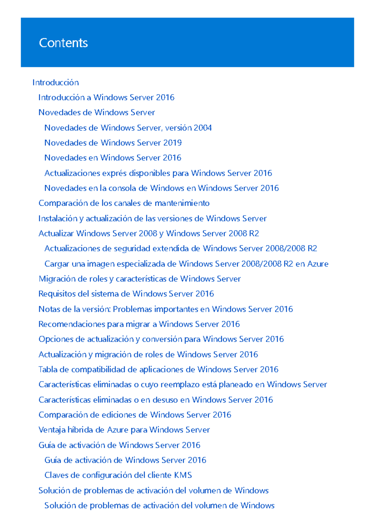 Introducción a Windows Server 2016 - ContentsContents Introducción ...