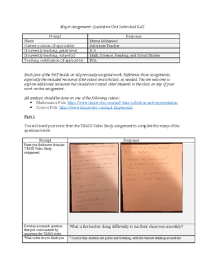 KWL Qualitative Assessment - EDUC 5397 - UT Arlington - Studocu