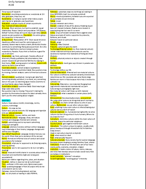 Exam 3 cheat sheet - Summary HONORS: Introductory Sociology - CHAPTER 7 ...