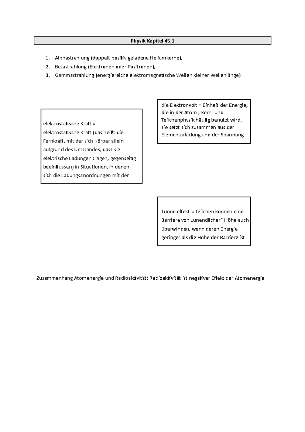 Physik Kapitel 45 - Alphastrahlung (doppelt positiv geladene ...