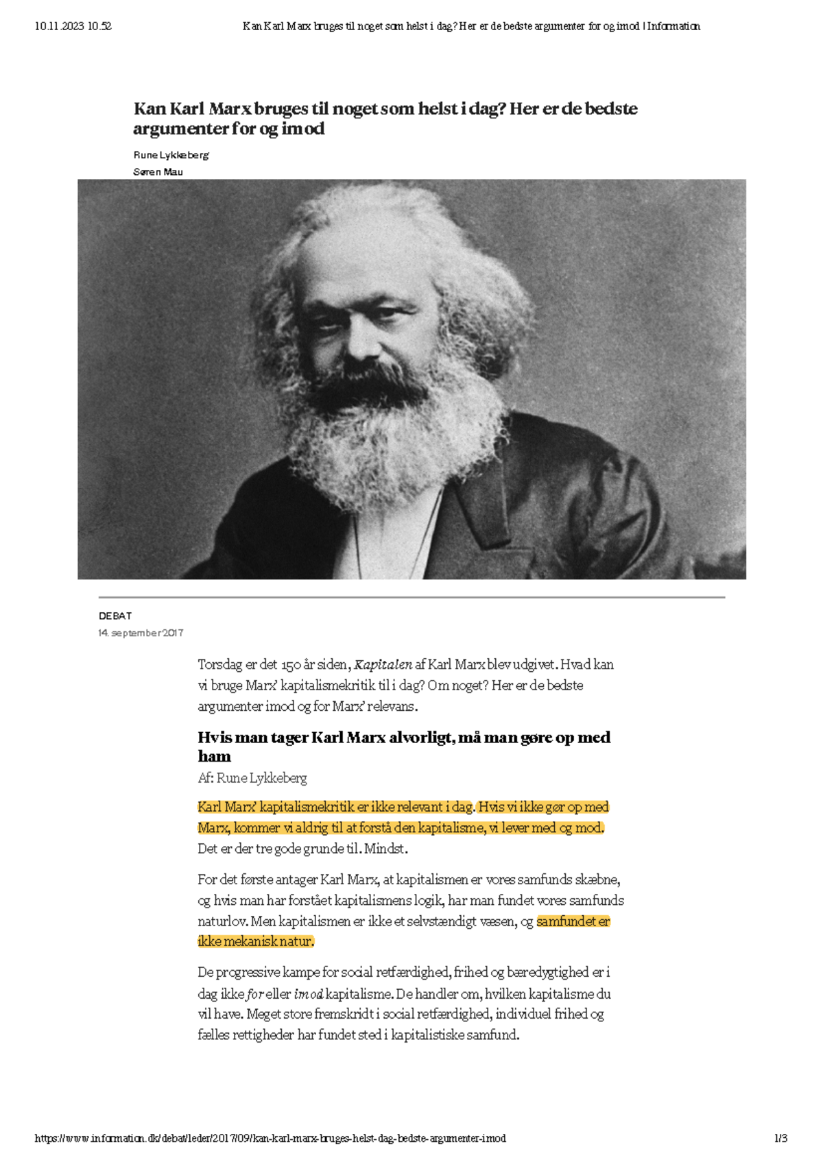 Kan Karl Marx bruges til noget som helst i dag Her er de bedste ...
