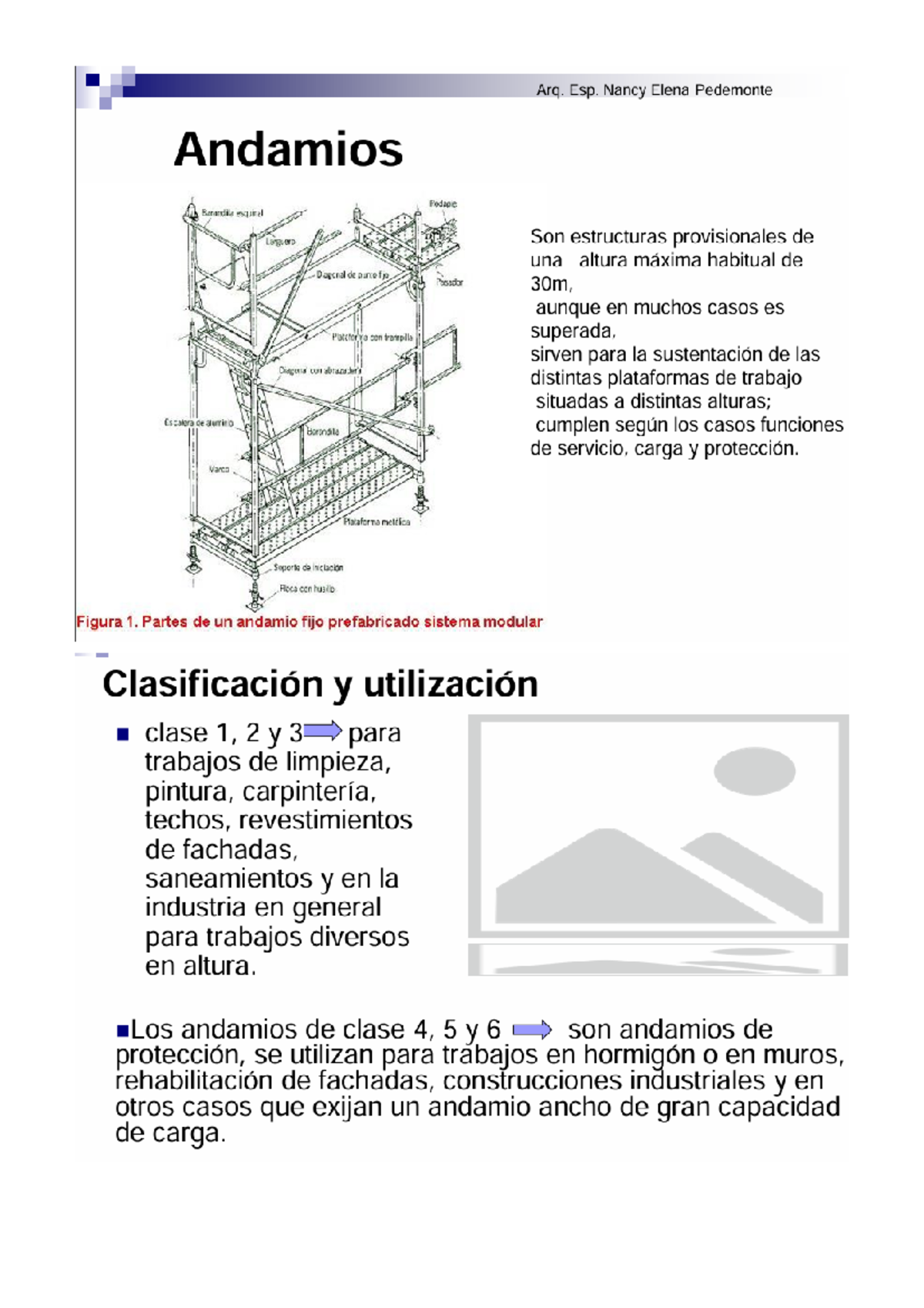Andamios - Arq. Esp. Nancy Elena Pedemonte Andamios Rodapie Barandilla ...