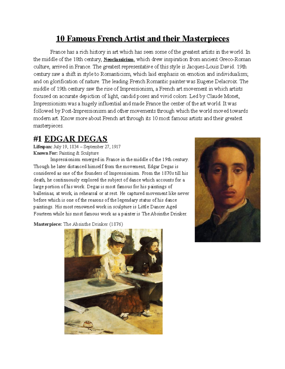 10-Famous-French-Artist-and-their-Masterpieces - 10 Famous French ...