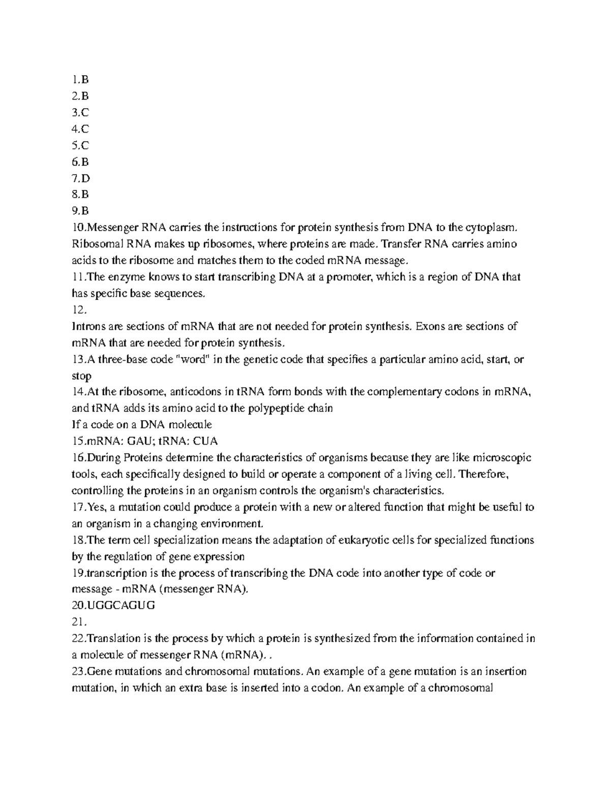 13 teks practice - 1 2 3 4 5 6 7 8 9 10 RNA carries the instructions ...