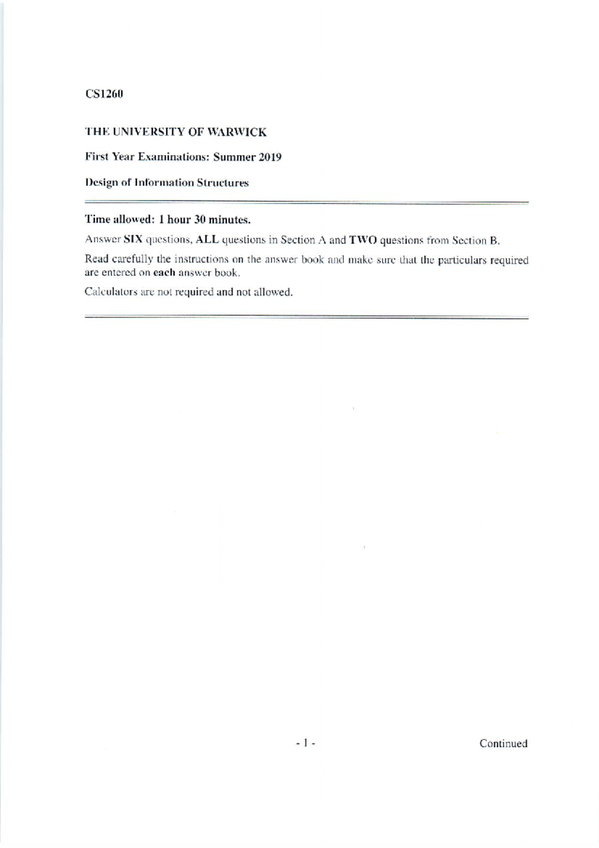 Cs126-Exam 2019 - CS126 - Studocu