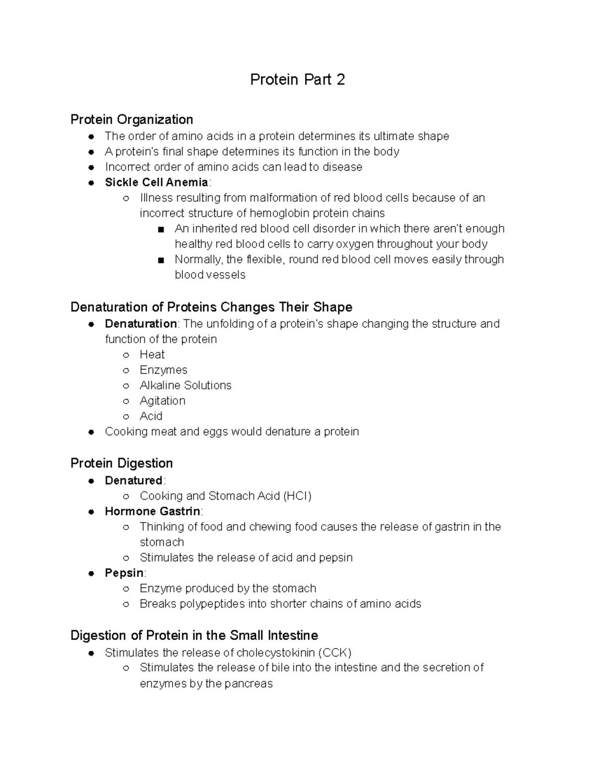 Protein Part 2 - Lecture notes 1 - Protein Part 2 Protein Organization ...