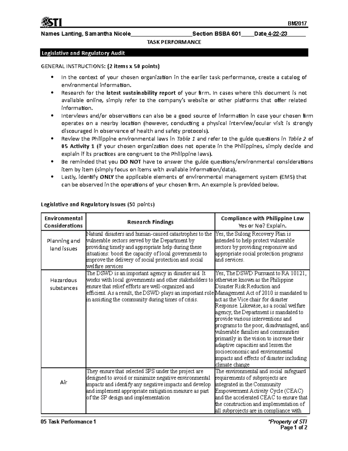 05 Task Performance 1(3)- Lanting - Names Lanting, Samantha Nicole ...