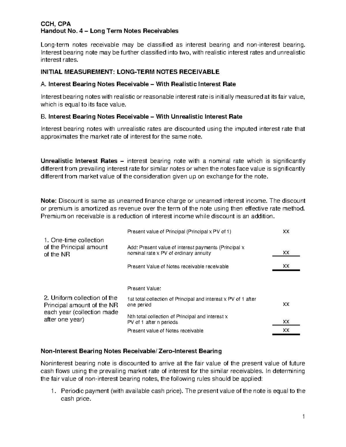 HO4 - Notes Receivable - Final - Handout No. 4 – Long Term Notes ...