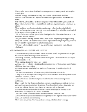 African American Intellectual and Cultural History Art, Music, and ...