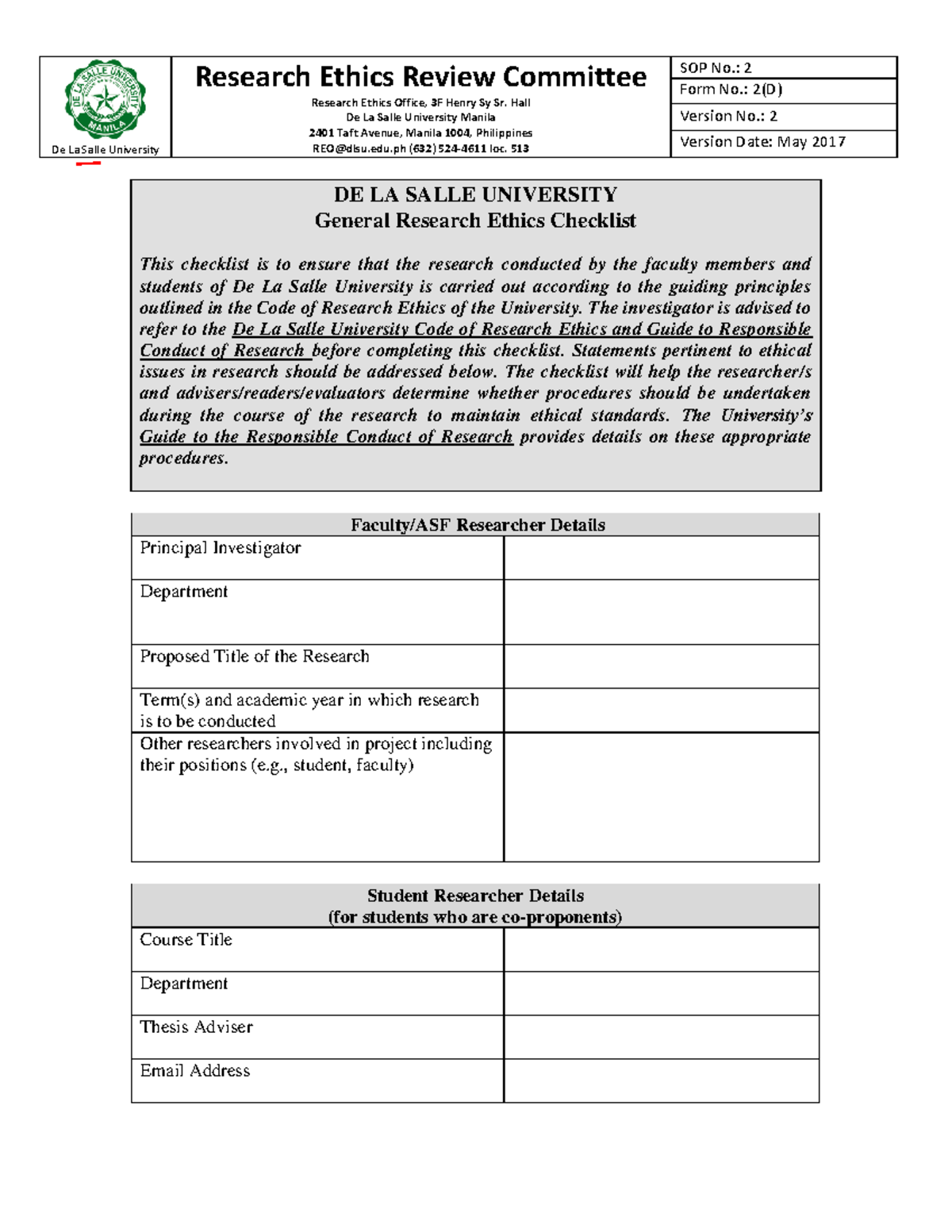 General-checklist - Thesis templates - De La Salle University Research ...