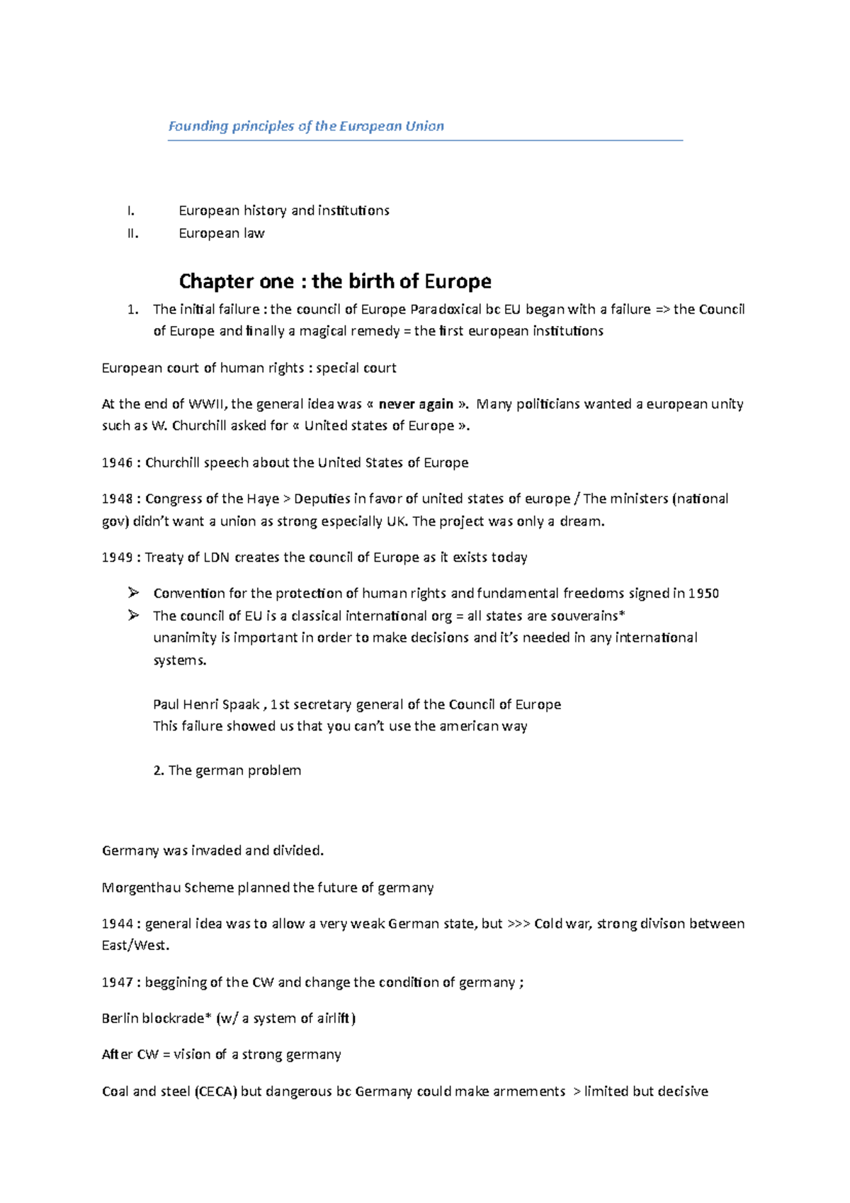 Founding principles of the European Union - European history and ...