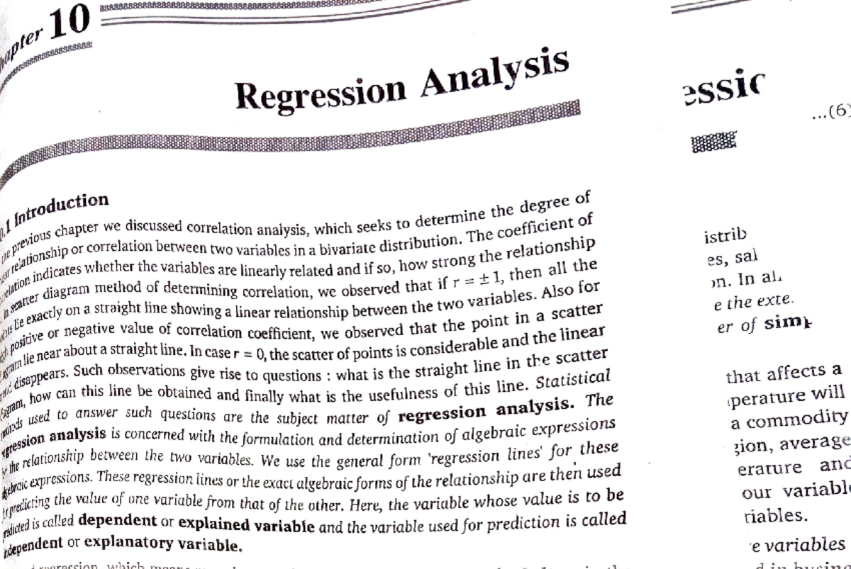 regression analysis - Elementary Mathematics - Studocu
