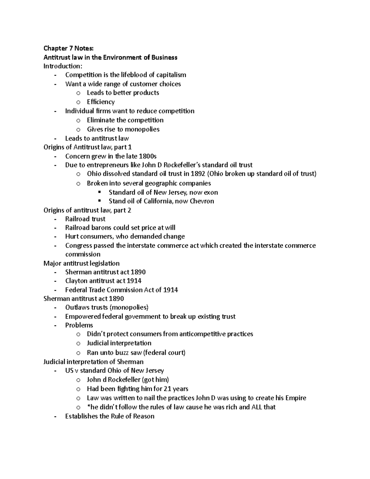 Chapter 7 Notes - Professor Keith Swim. Taken during the Spring ...
