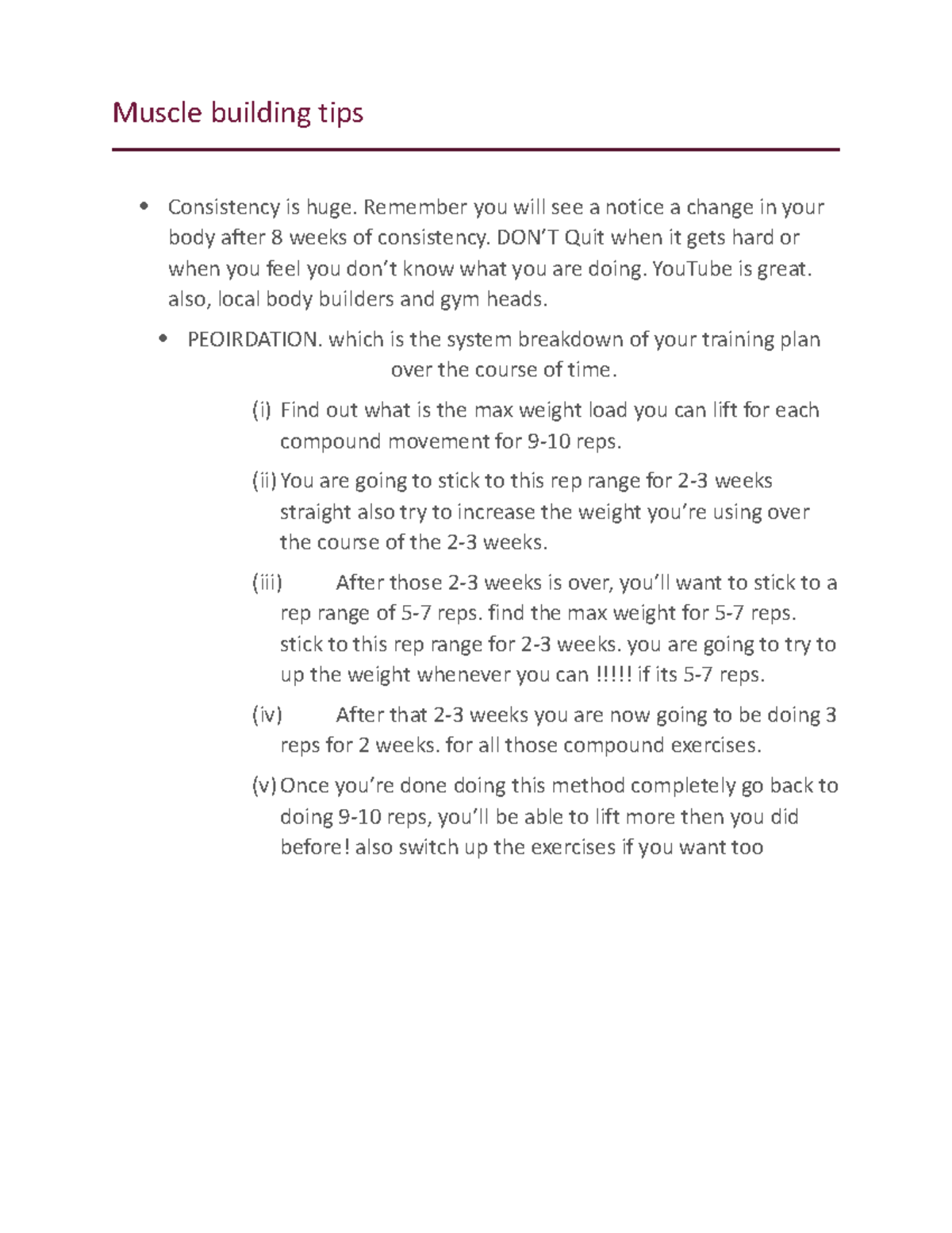 Muscle building tips - This is note - Muscle building tips Consistency ...