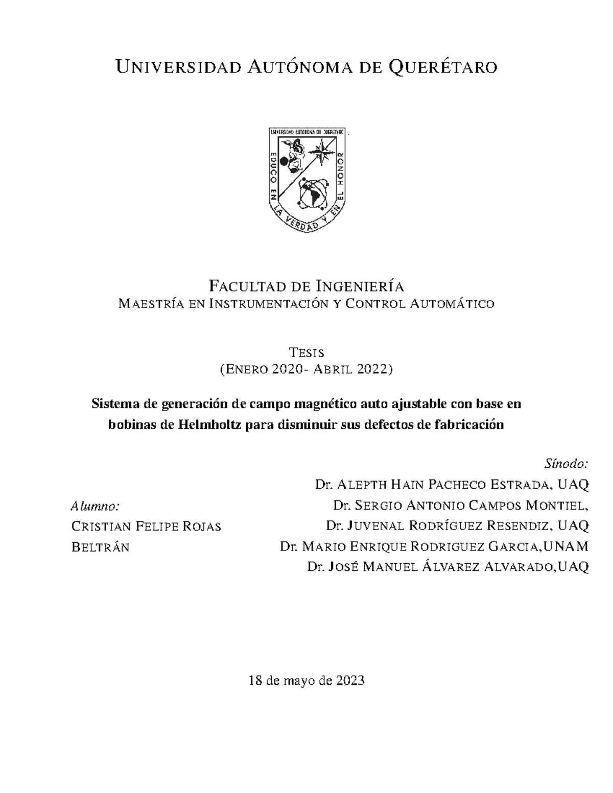RI007387 - UNIVERSIDAD AUT ONOMA DE ́ QUER ETARO ́ FACULTAD DE INGENIER ...