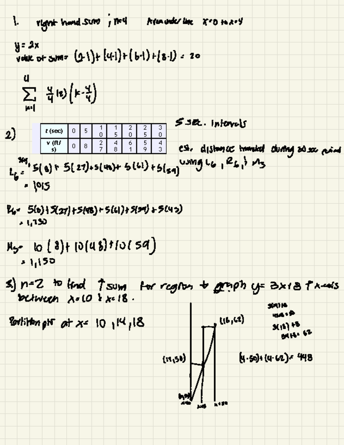 Calculus 1 Hw. 12 - Professor Jon - t (sec) 0 5 v (ft/ s) 0 8 2 7 4 8 6 1 5 9 4 3 I. right hand ...