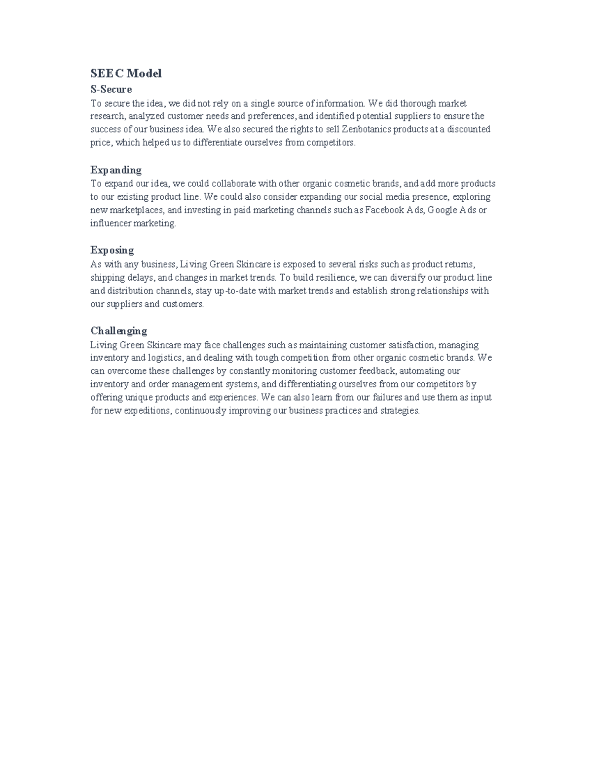 Seec model - SEEC Model S-Secure To secure the idea, we did not rely on ...