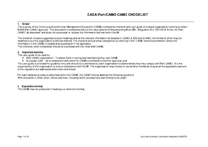 EASA Part CAMO Safety Management System Manual MSM Template FOC ...