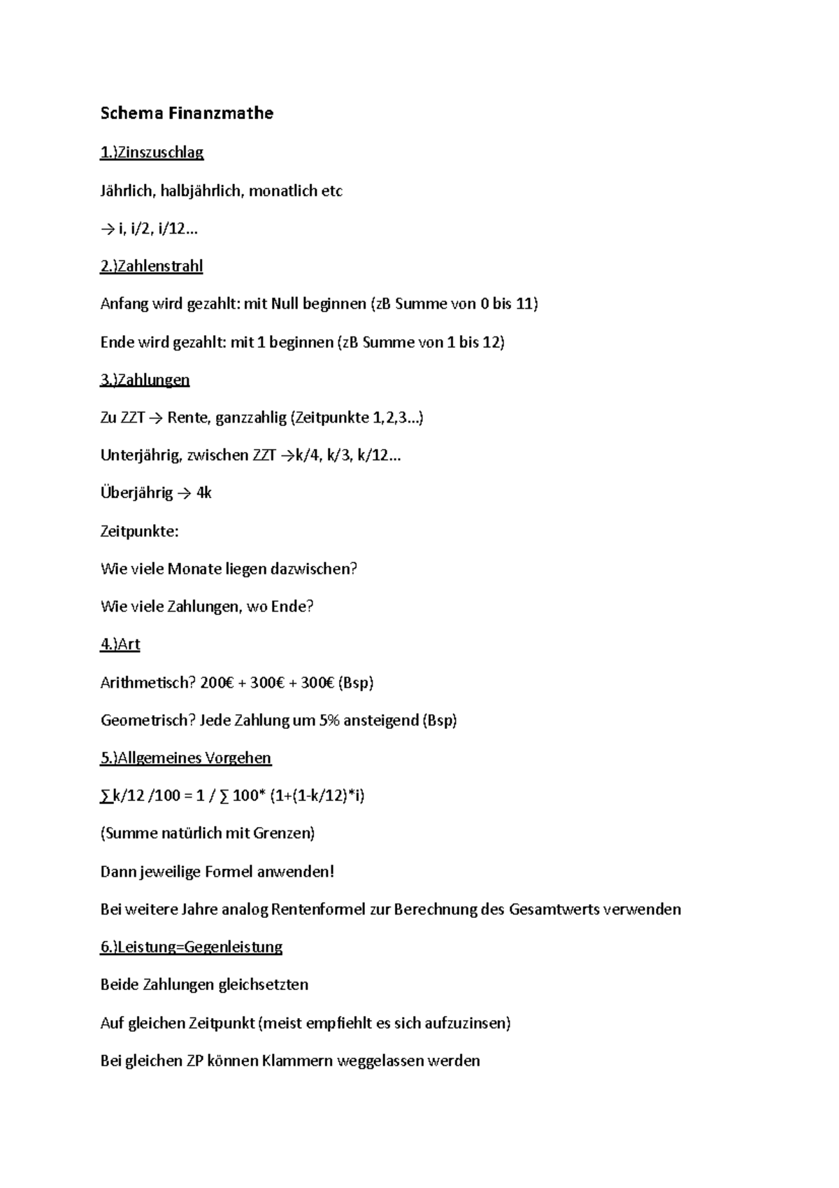 Schema Finanzmathe - )Zinszuschlag Jährlich, halbjährlich, monatlich ...