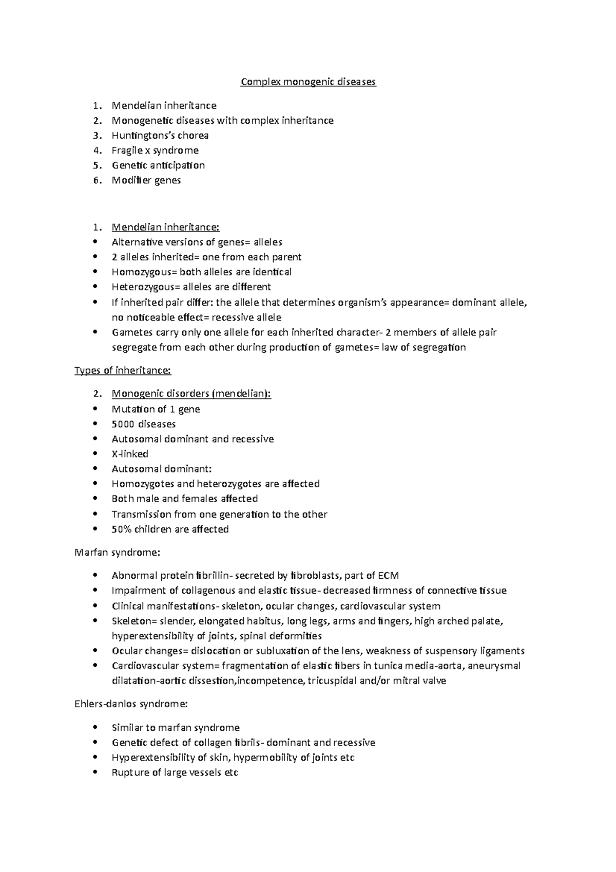 Complex monogenic diseases - Complex monogenic diseases Mendelian ...