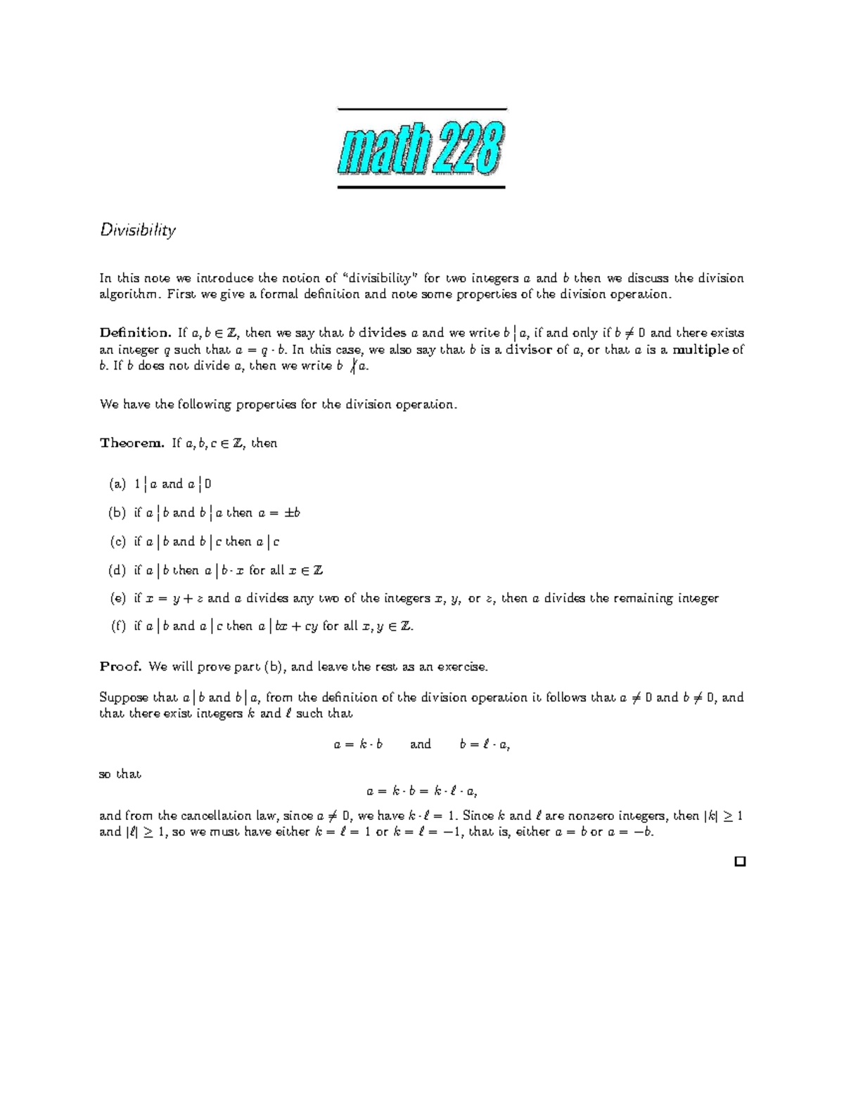 Divisibility Divisibility In This Note We Introduce The Notion Of divisibility-divisibility-in-this-note-we-introduce-the-notion-of