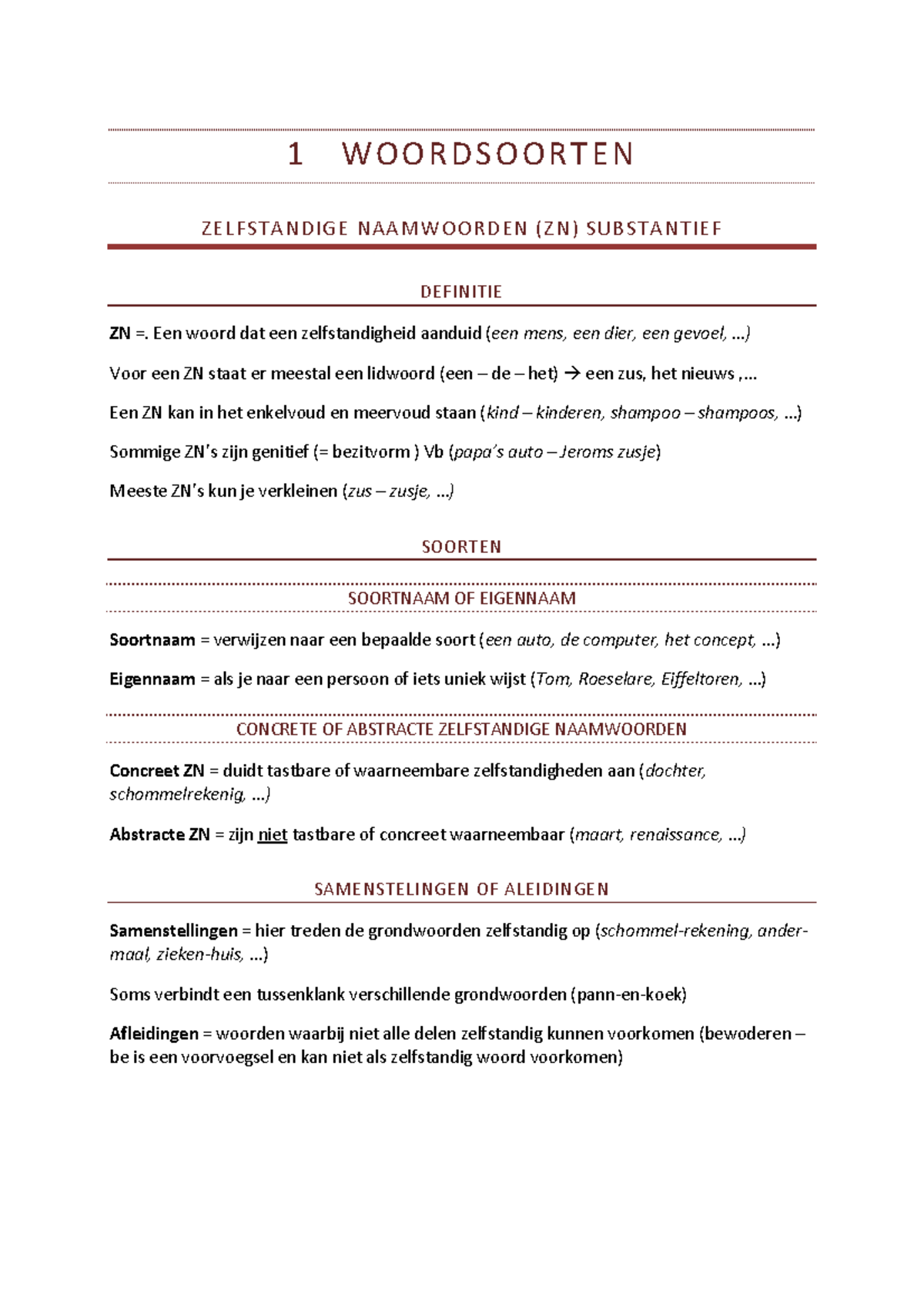 Basiskenis nederlands -> BOLO - 1 WOORDSOORTEN ZELFSTANDIGE NAAMWOORDEN ...