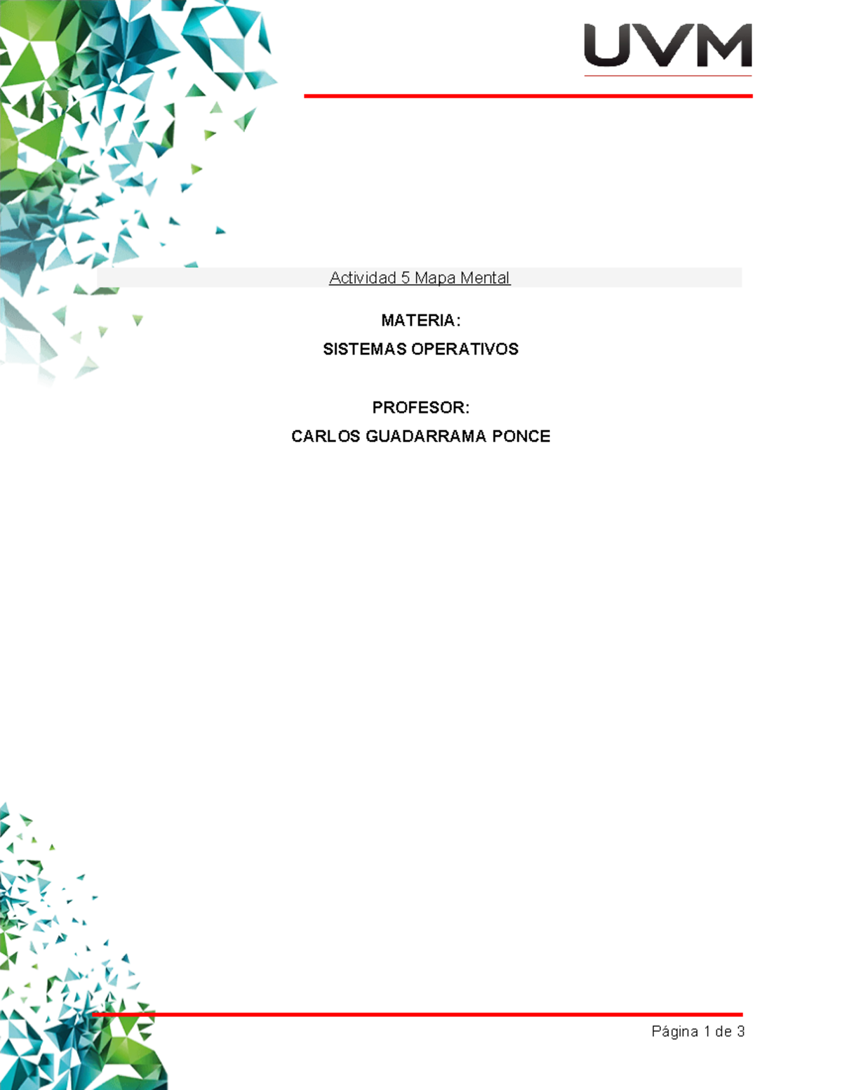 A5 - MAPA MENTAL SISTEMAS OPERATIVOS - Actividad 5 Mapa Mental MATERIA ...
