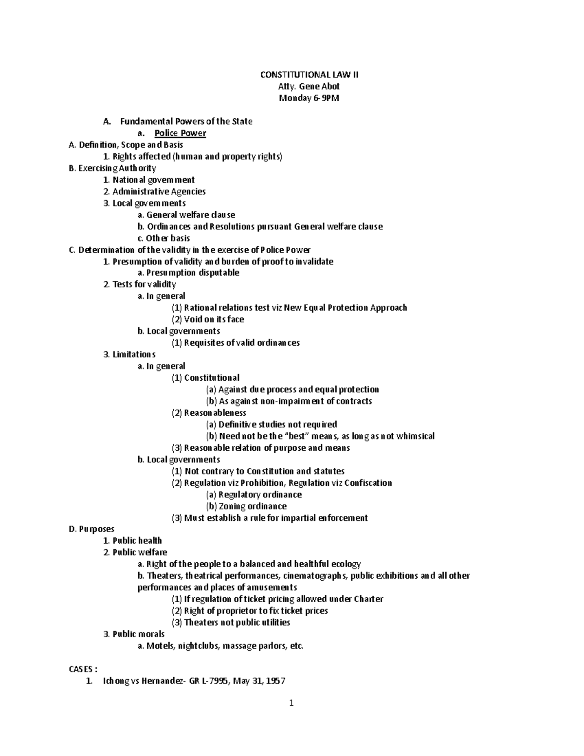 Constitutional Law 2 Syllabus - CONSTITUTIONAL LAW II Atty. Gene Abot ...