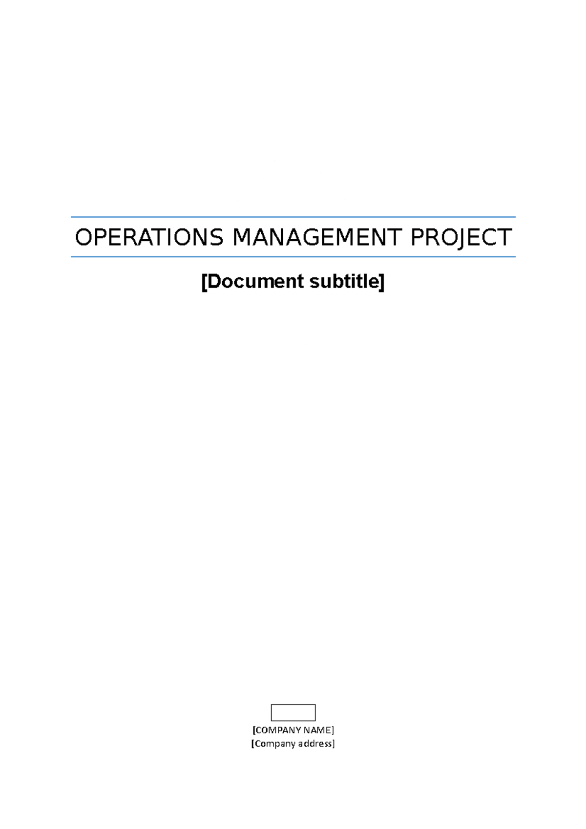 Operations Management Project - OPERATIONS MANAGEMENT PROJECT [Document ...