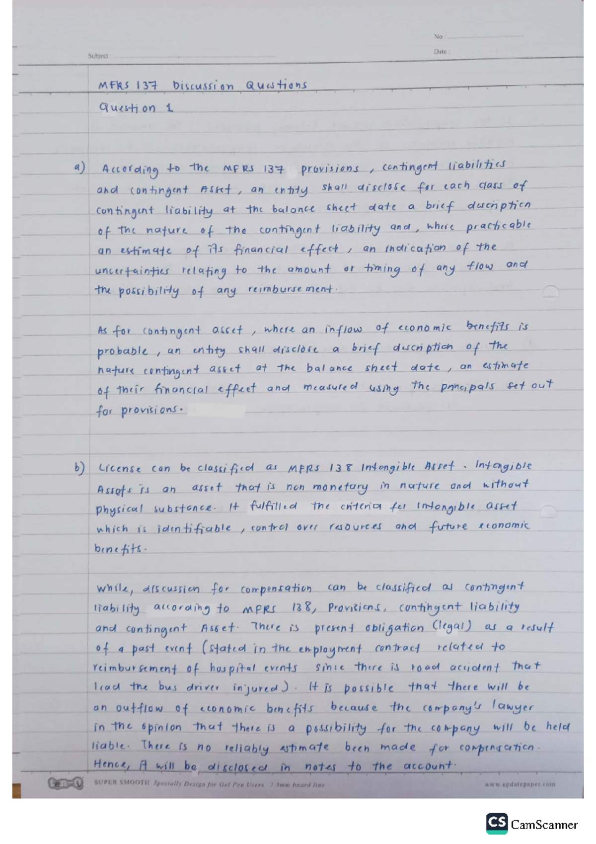 MFRS 137 Group Discussion ( Group 4) - Financial Accounting - Studocu
