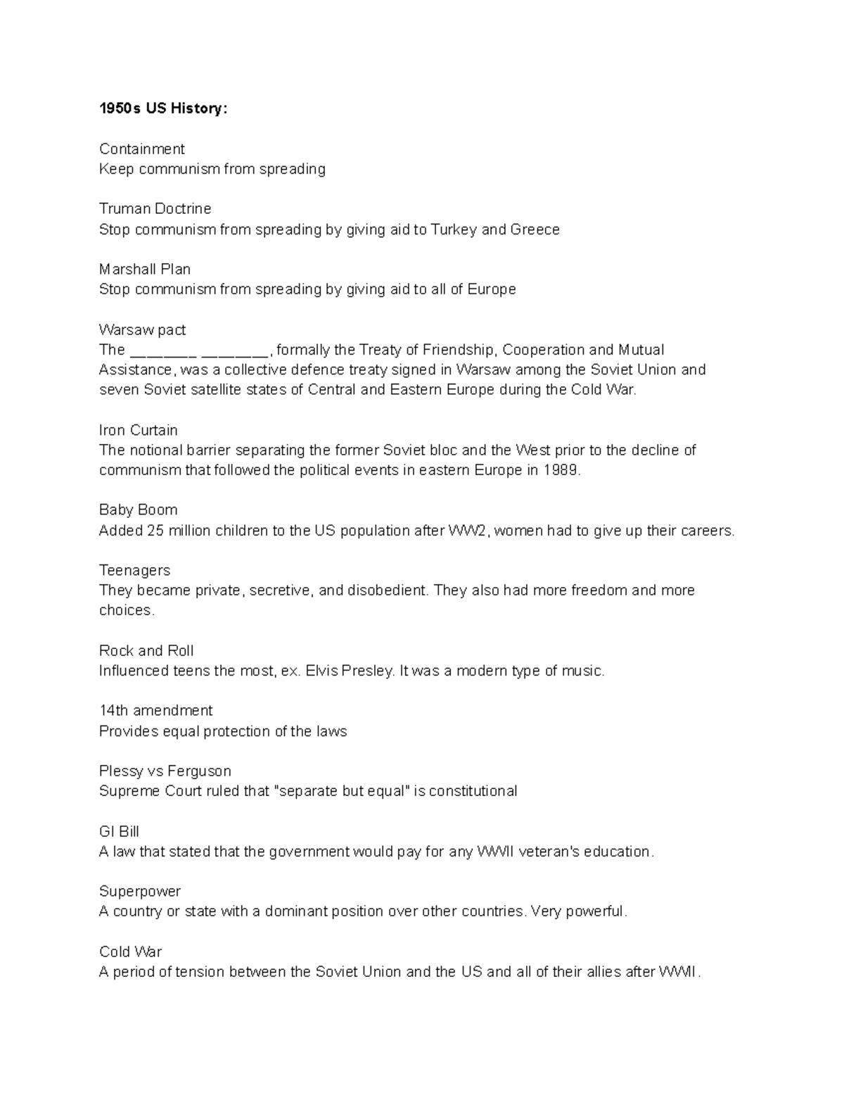 1950s US History - 1950s US History: Containment Keep communism from ...