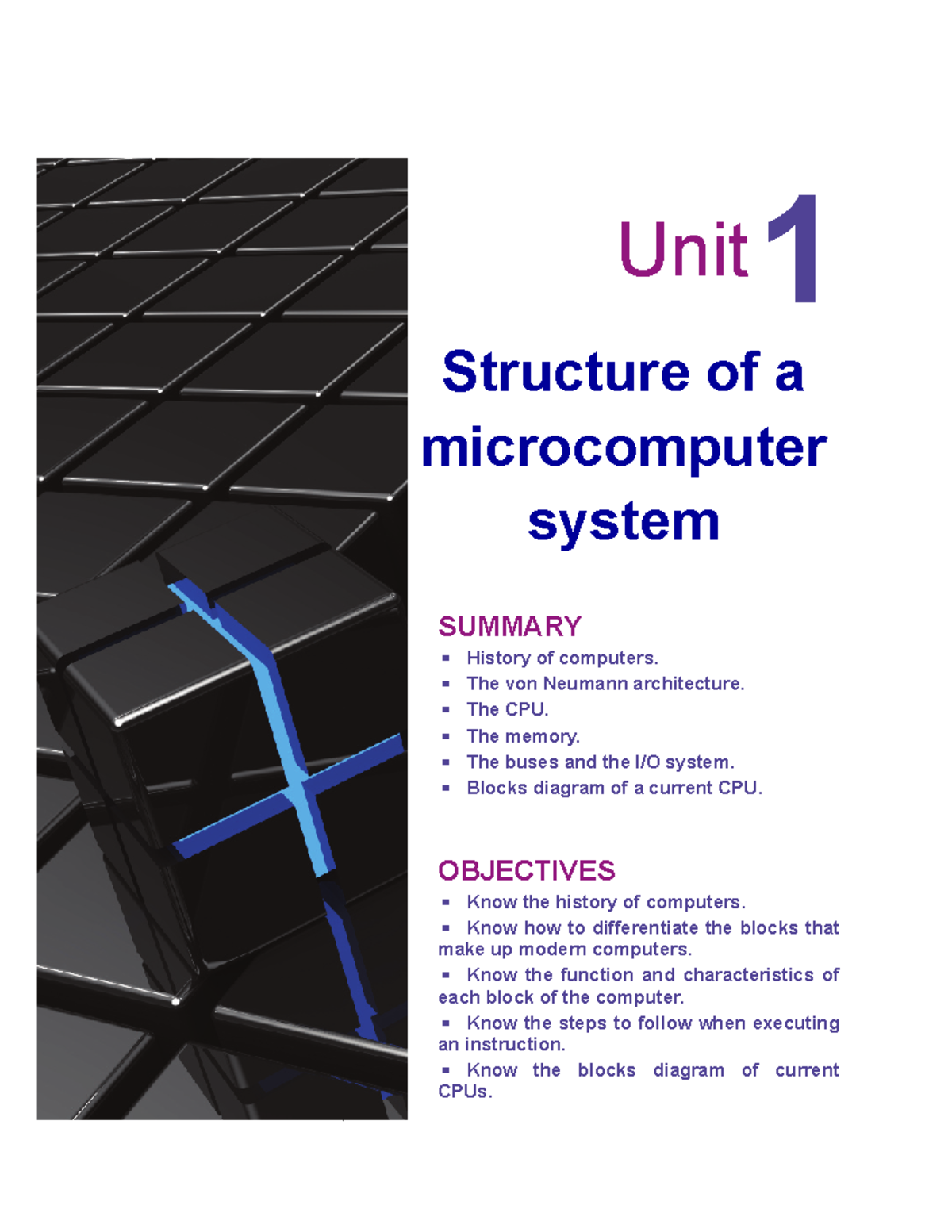 U01 Structure of a microcomputer system - Unit 1 Structure of a ...