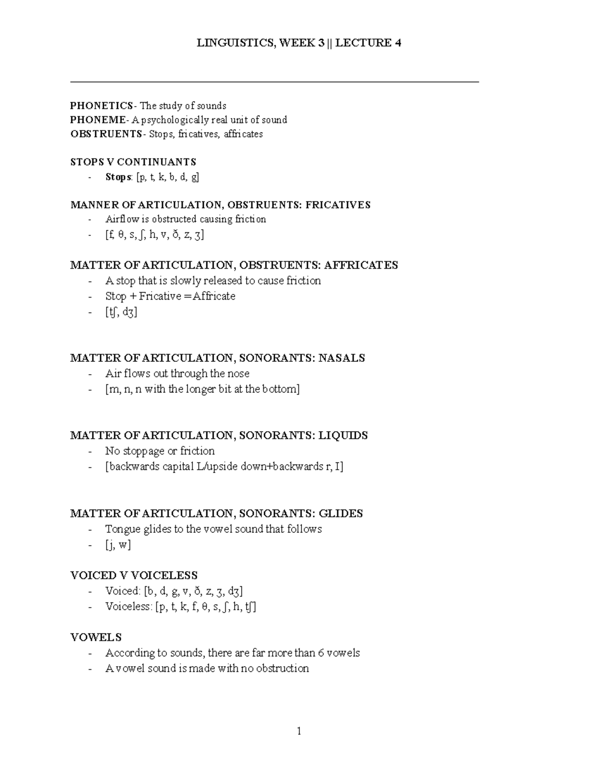Week 3, Lec 4 - how we say specific letters + sounds/ where the sounds ...