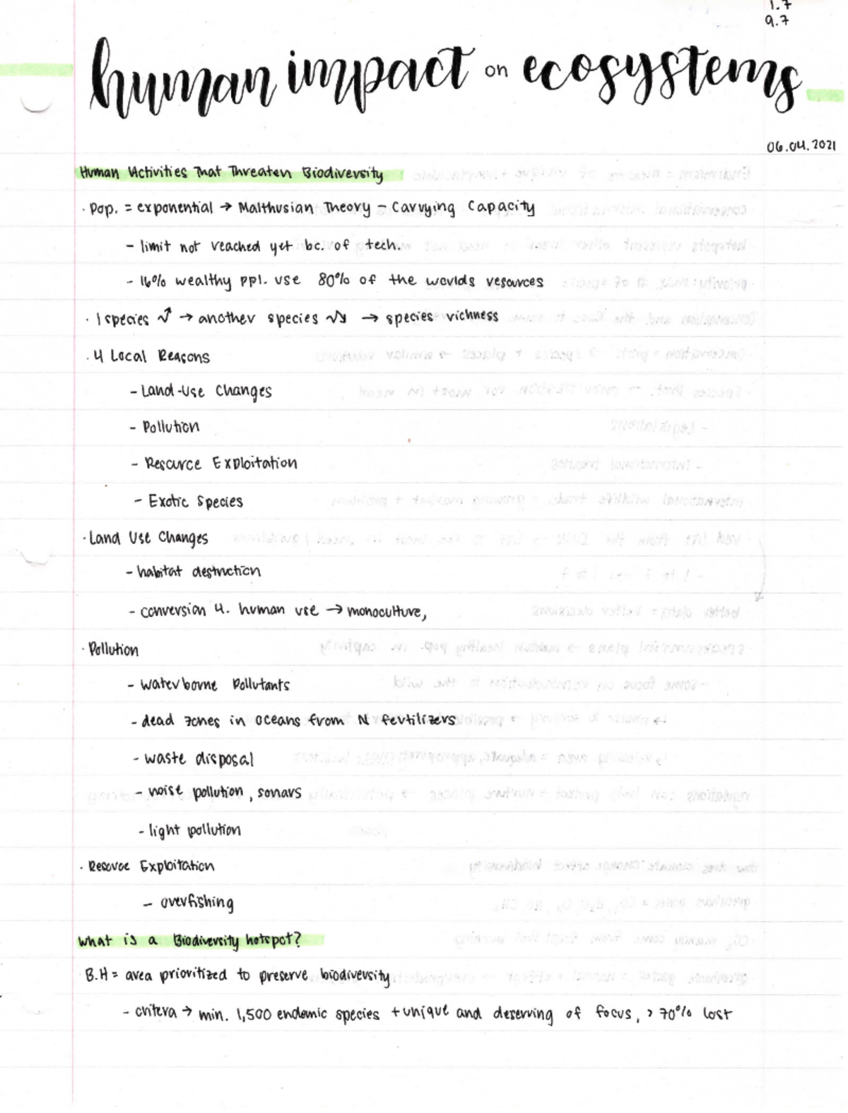 Human Impact on Ecosystems - Notes - Studocu