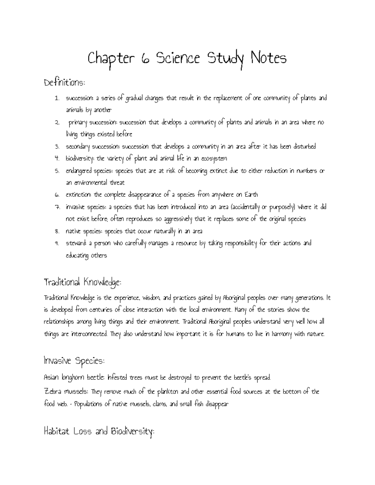 Chapter 6 science study notes - Chapter 6 Science Study Notes ...