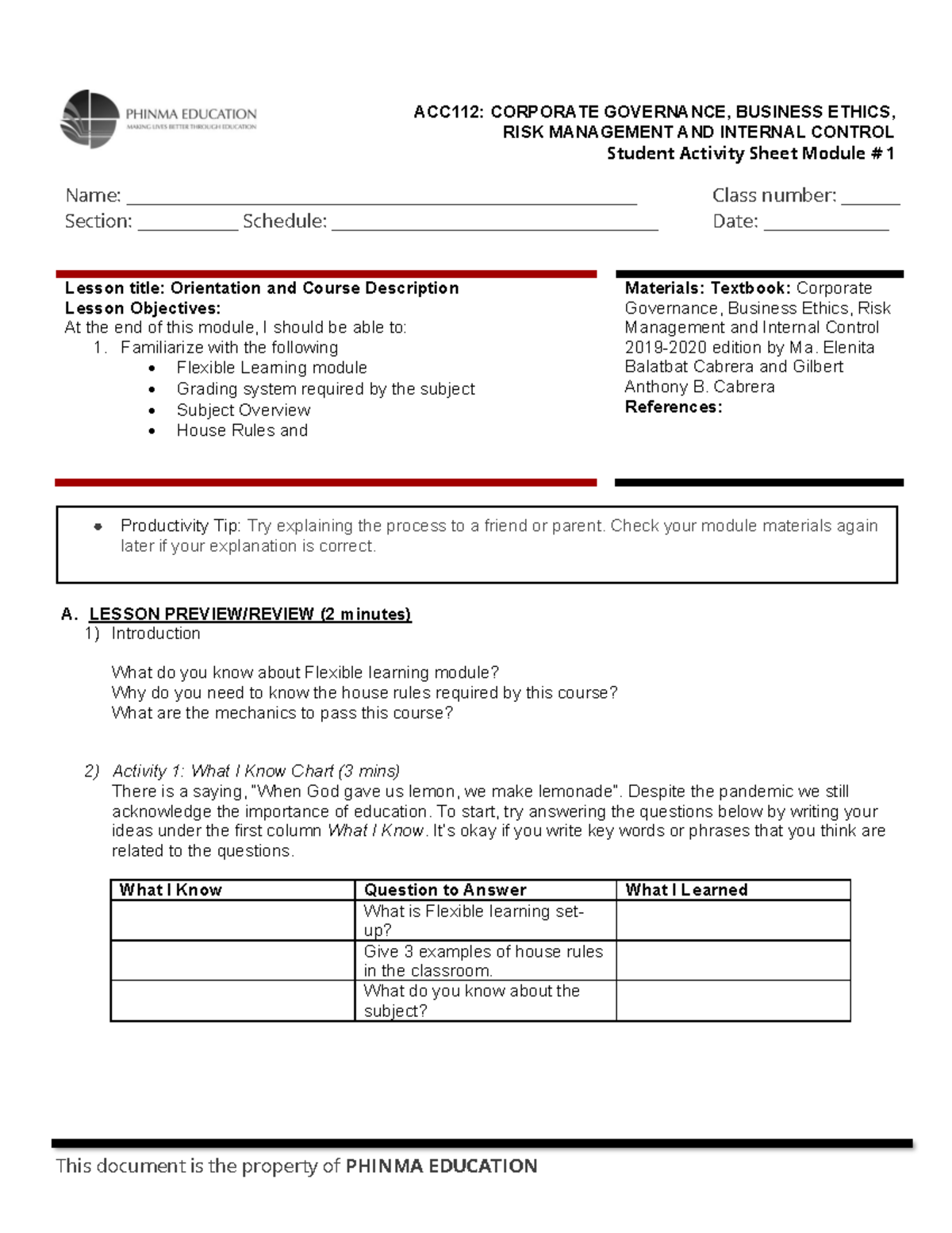 ACC-112-SAS1 - This subject only has notes. - RISK MANAGEMENT AND ...