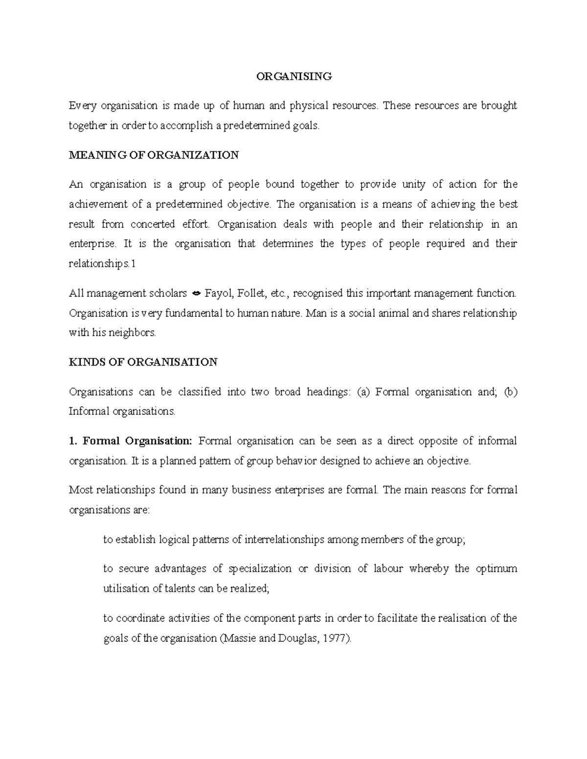 Organising Function - Lectures note - ORGANISING Every organisation is ...