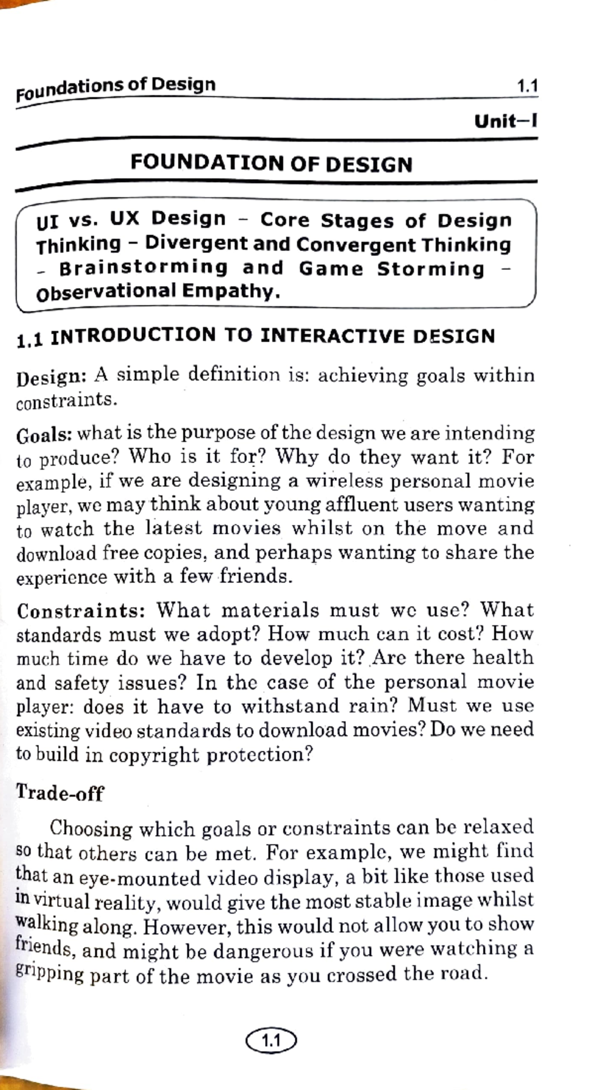 Ui And Ux Design Unit 1 Lecture Notes Foundations Of Design 1 Foundation Of Design Ui Vs Ux