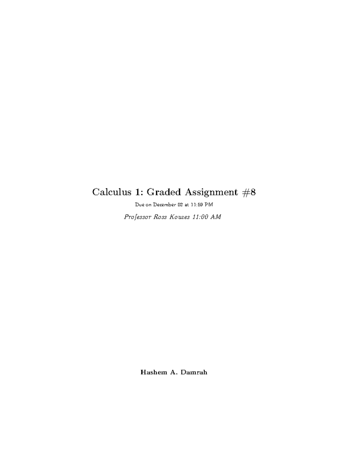 Graded-assignment-08 - Calculus 1: Graded Assignment Due on December 02 ...