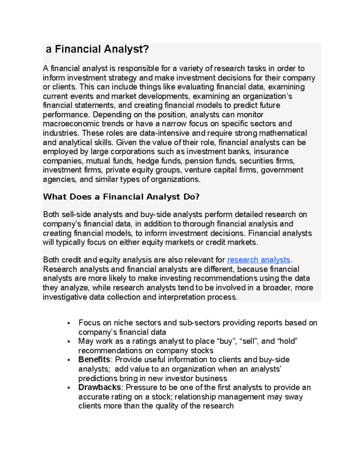 A Financial Analyst - a Financial Analyst? A financial analyst is ...