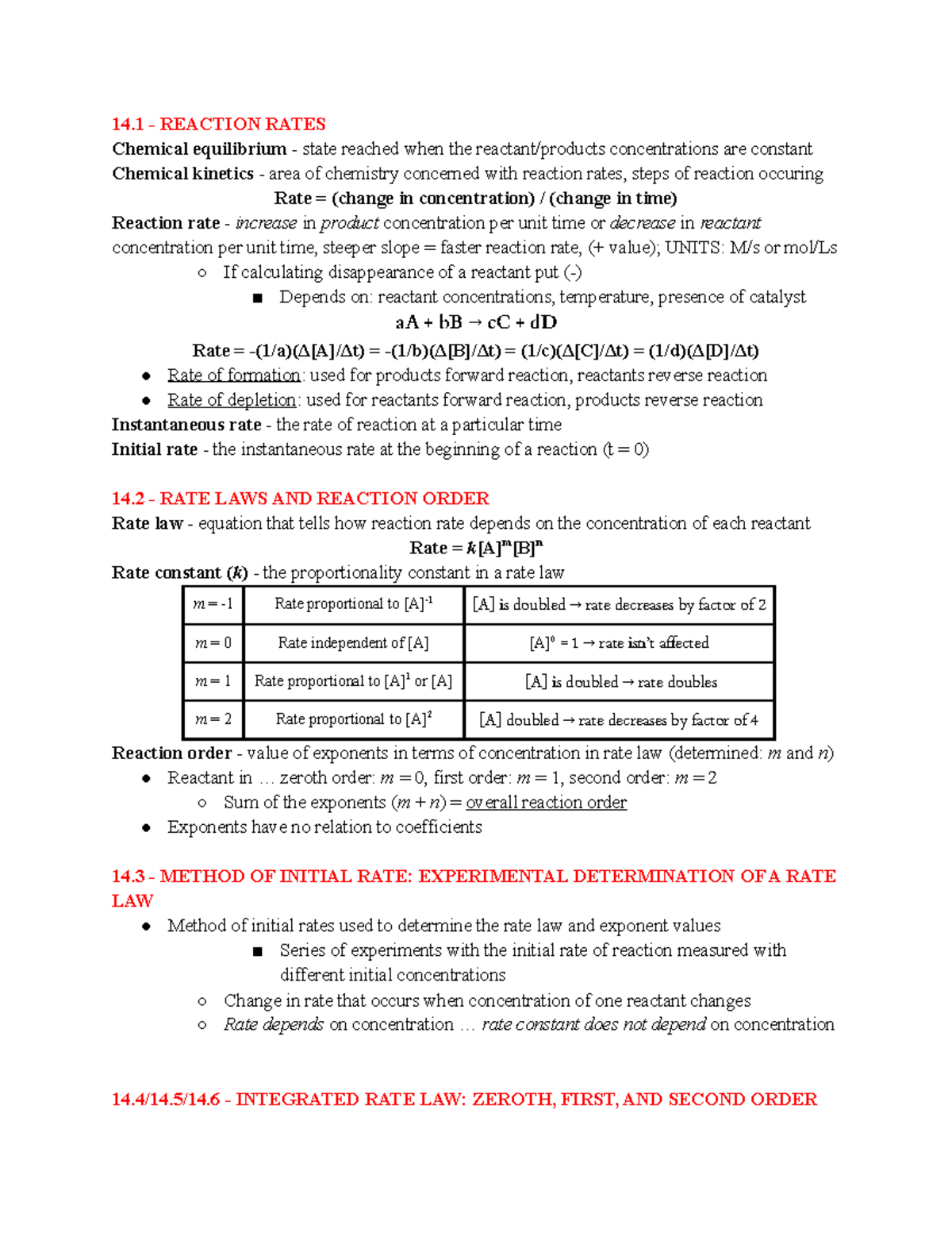 Chapter 14 Textbook - 14 - REACTION RATES Chemical equilibrium - state ...