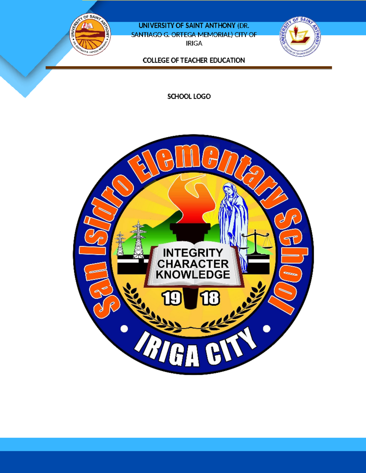 Off Campus Narrative - UNIVERSITY OF SAINT ANTHONY (DR. SANTIAGO G ...