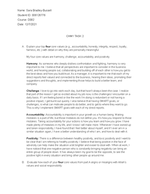 D082 Task 1 - d082 task 1 example - D082 Emotional and Cultural ...